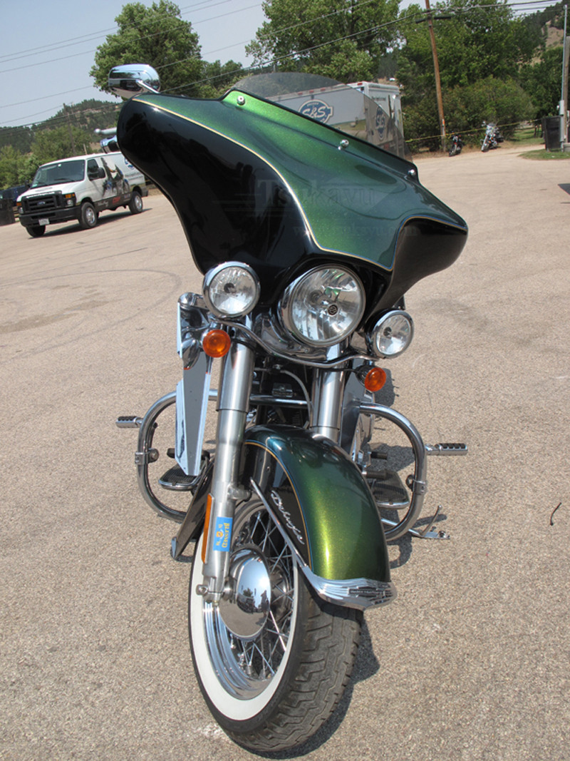 Black Paint Batwing GPS Fairing with 6"x 9" Speakers and Stereo Harley ...
