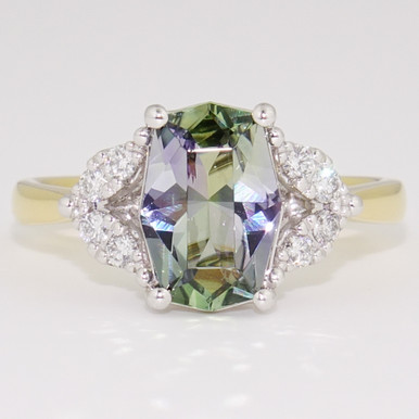 Unheated Mermaid Tanzanite & Diamond Ring GR8065