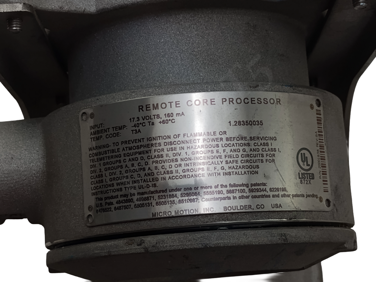 EMERSON MICRO MOTION 20001838 PROCESSOR,TYPE 700 REMOTE CORE FLOW
