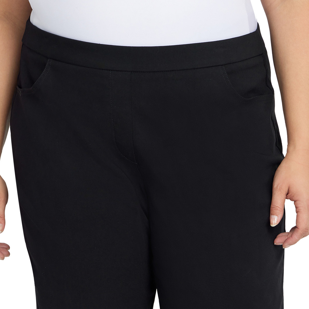 Plus Women's Flat Front Split Hem Allure Clamdigger Pant | Alfred Dunner