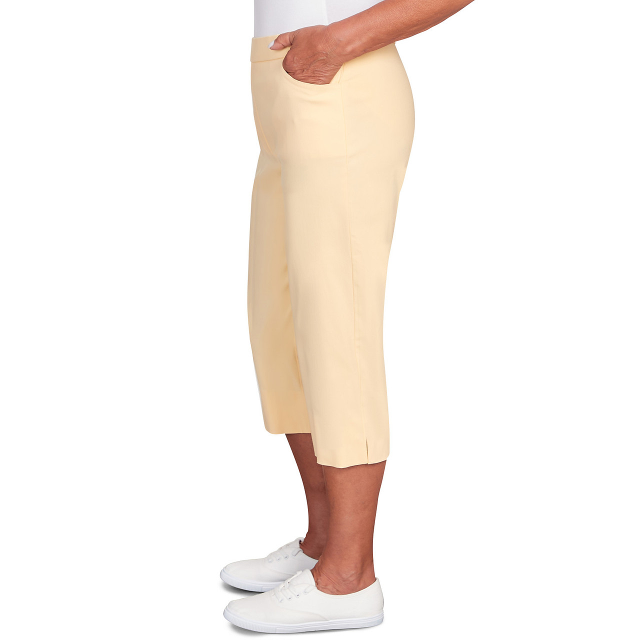 Women's Flat Front Split Hem Allure Clamdigger Pant | Alfred Dunner