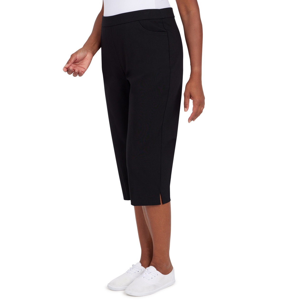 Women's Flat Front Split Hem Allure Clamdigger Pant | Alfred Dunner