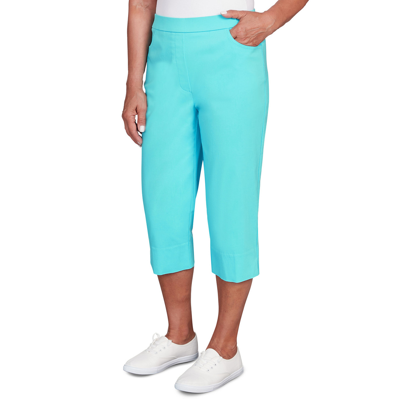 Women's Flat Front Split Hem Allure Clamdigger Pant | Alfred Dunner