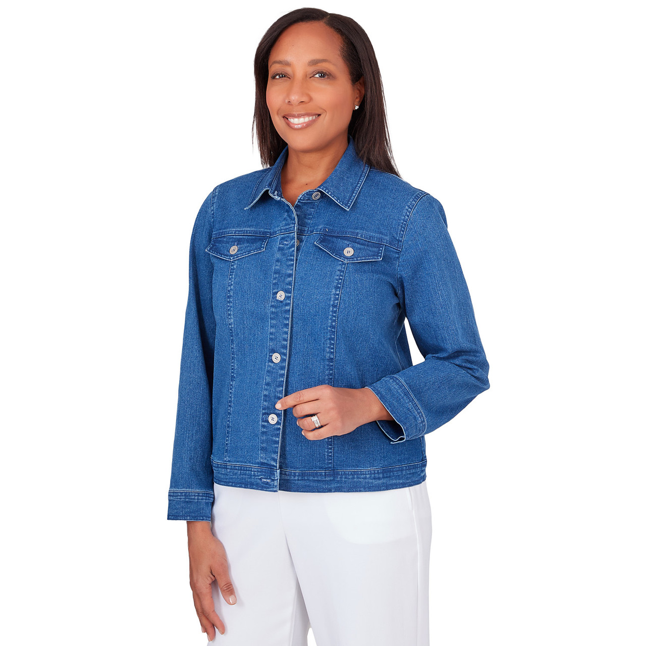 Petite Women's Classic Fit Denim Jacket | Alfred Dunner
