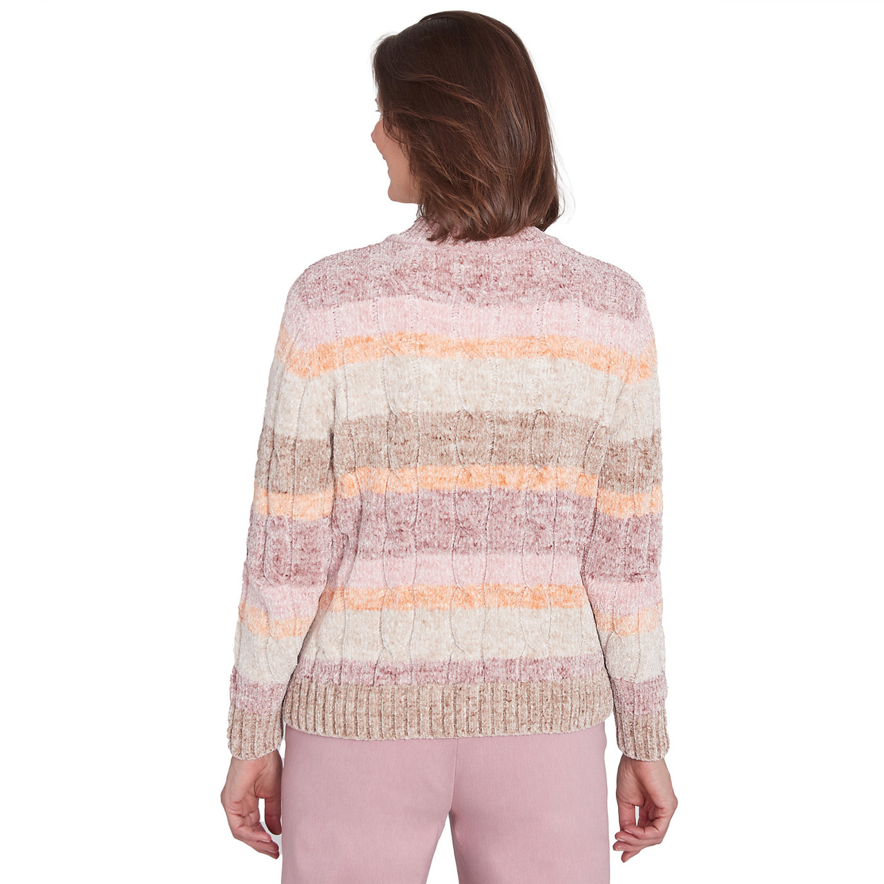 Women's Chenille Spray Dyed Stripe Sweater | Alfred Dunner