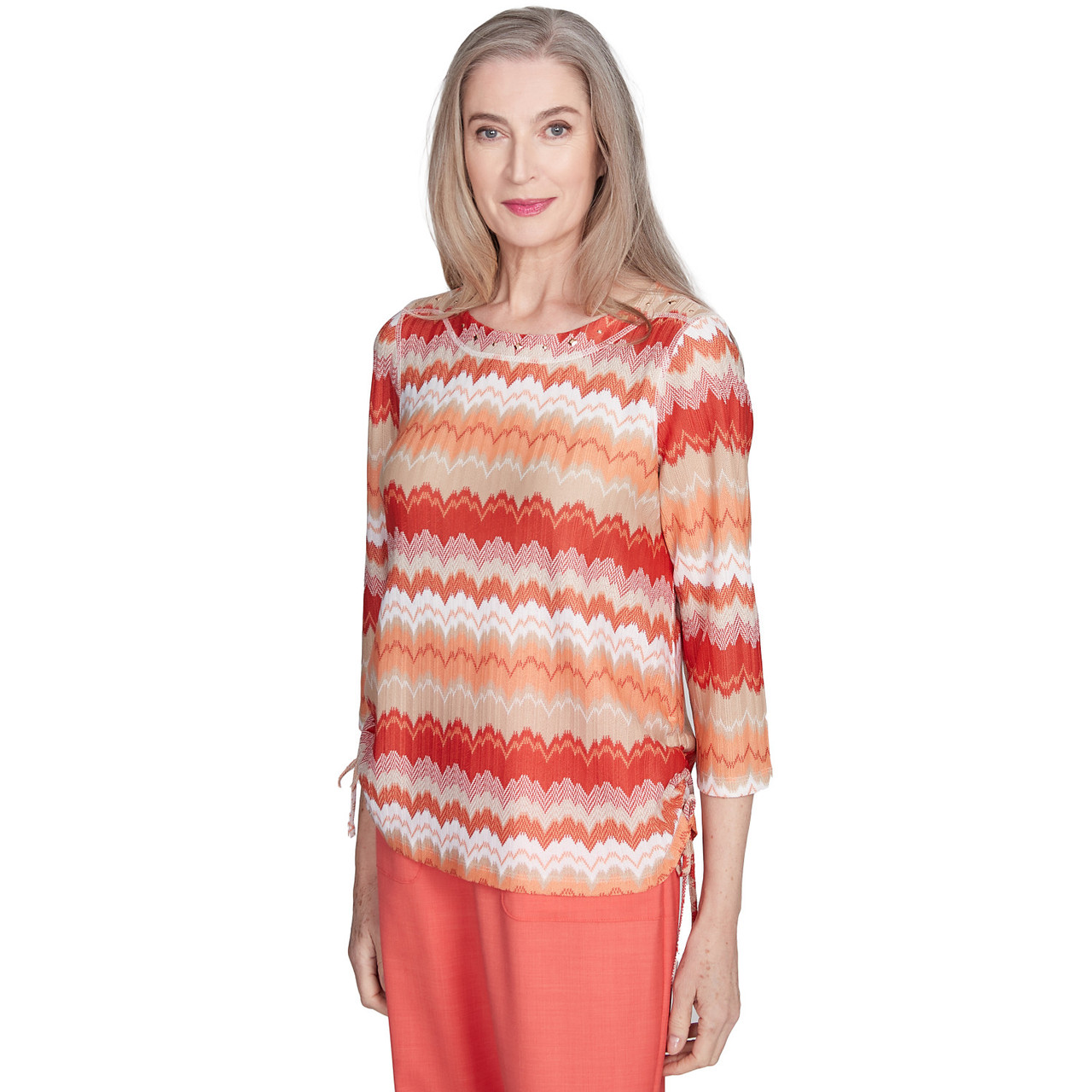 Women's Modern Chevron Drawstring Top | Alfred Dunner