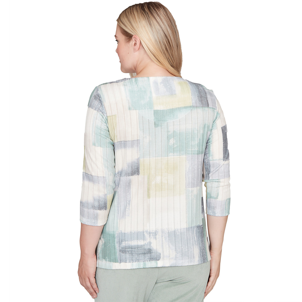Women's Soft Colorblock Rib Texture Knit Top | Alfred Dunner