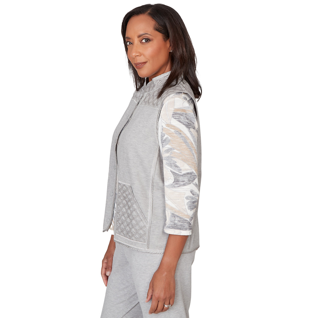 Women's Quilted Snap Front Vest | Alfred Dunner