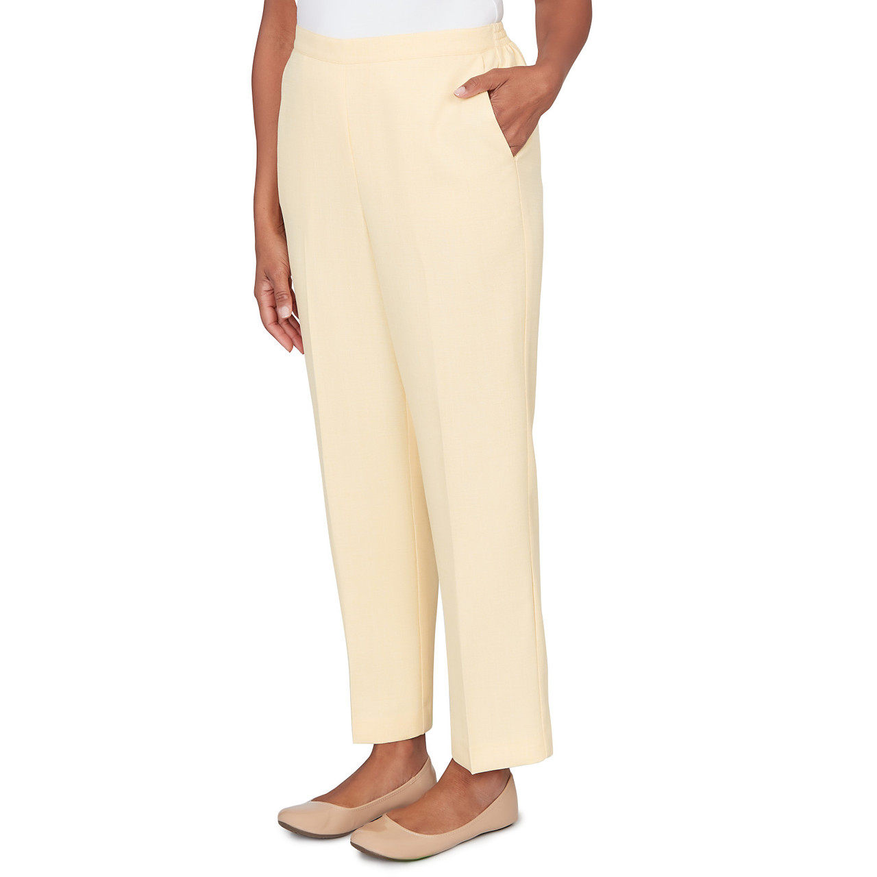 Petite Women's Tailored Flat Front Slant Pocket Pant | Alfred Dunner