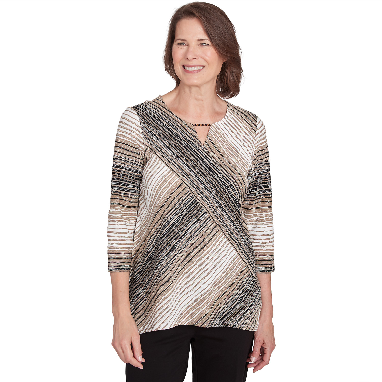 Women's Spliced Jacquard Texture Top | Alfred Dunner