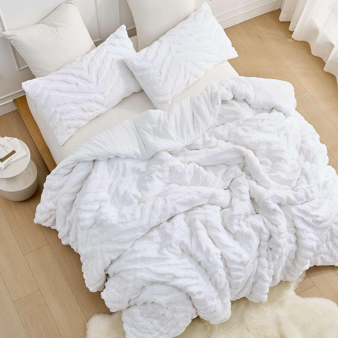 Tiger Plush - Coma Inducer® Oversized Comforter Set - White