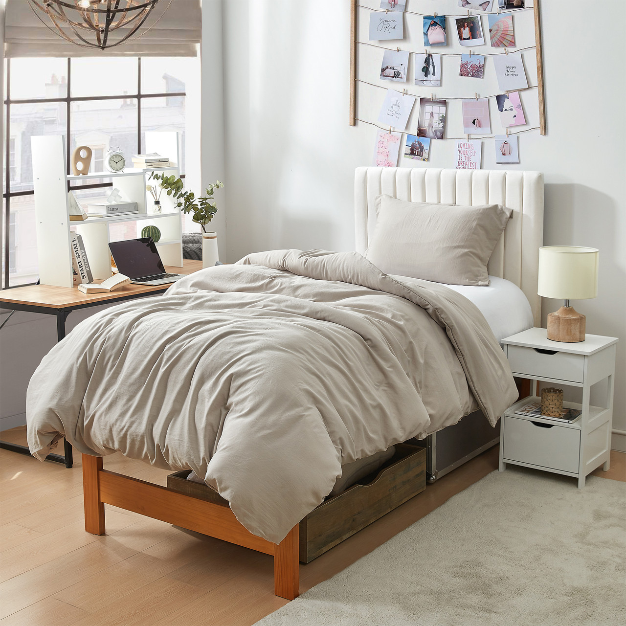 Natural Loft® Coma Inducer® Comforter with Cover - Stone Taupe