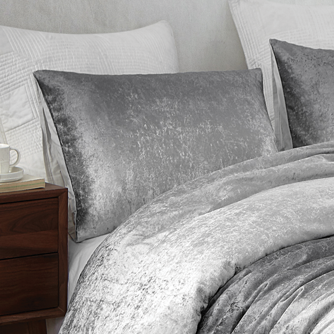 Coma Inducer® Standard Sham (2 Pack) - Ombre Velvet Crush - Light Gray ...
