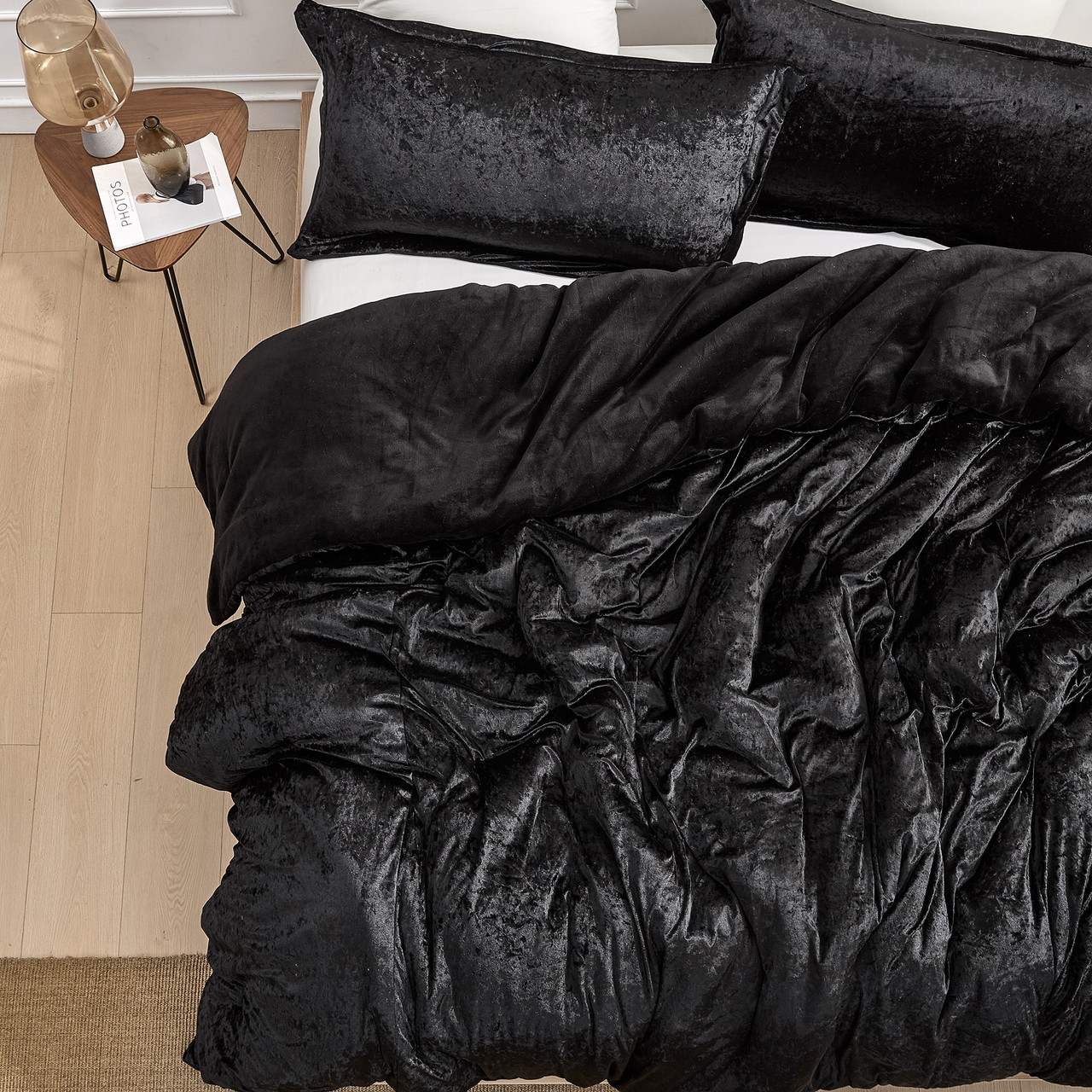 Velvet Crush - Coma Inducer® Oversized Comforter - Champagne Black