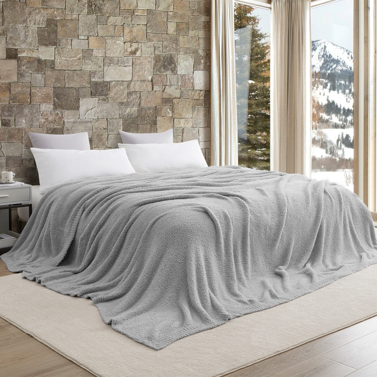 Longer than Long - Coma Inducer Plush Blanket - Silver Gray