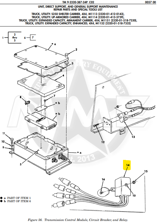 Transmission Control Relay for A2 HMMWV