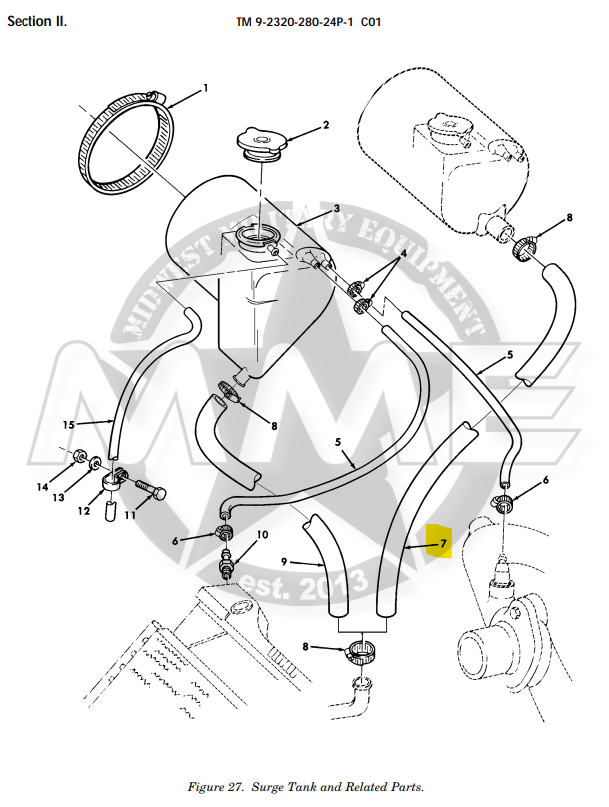 Radiator Hose (Surge Tank To Lower Tube) [Round Tank]