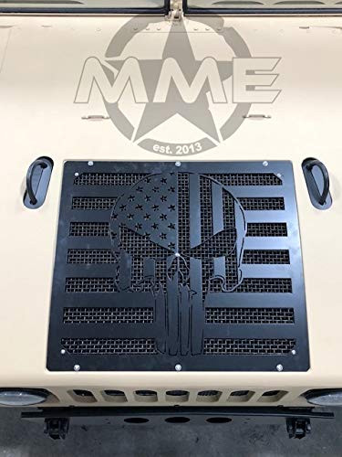 Custom American Flag Punisher Grille Insert For HMMWV / Humvee Hood