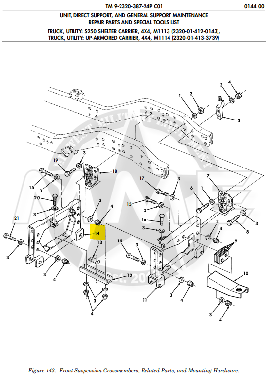 Front Rear Forward Crossmember Assembly