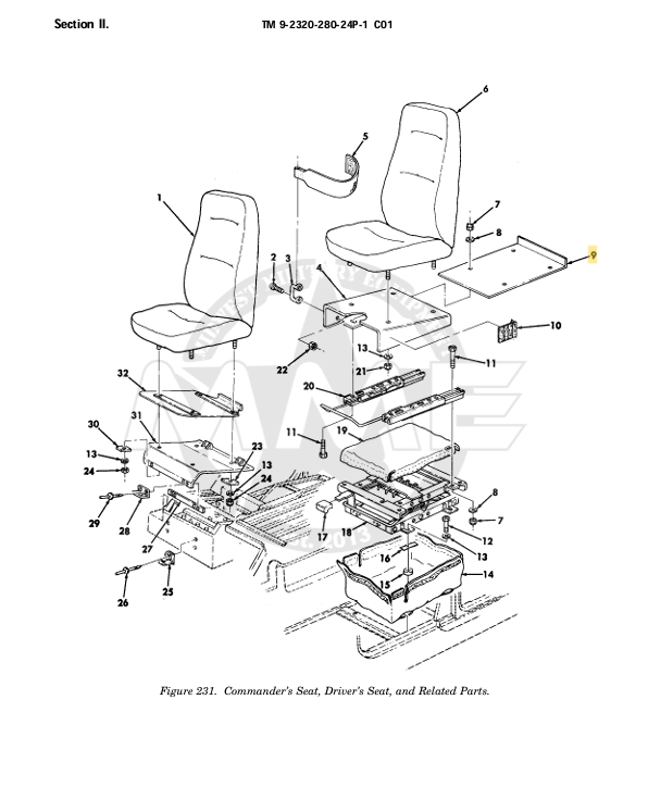 TRAY ASSEMBLY SEAT