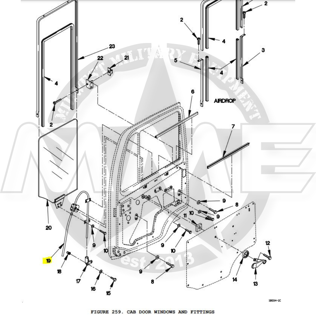 Replacement LMTV/MTV Window regulator RIGHT side