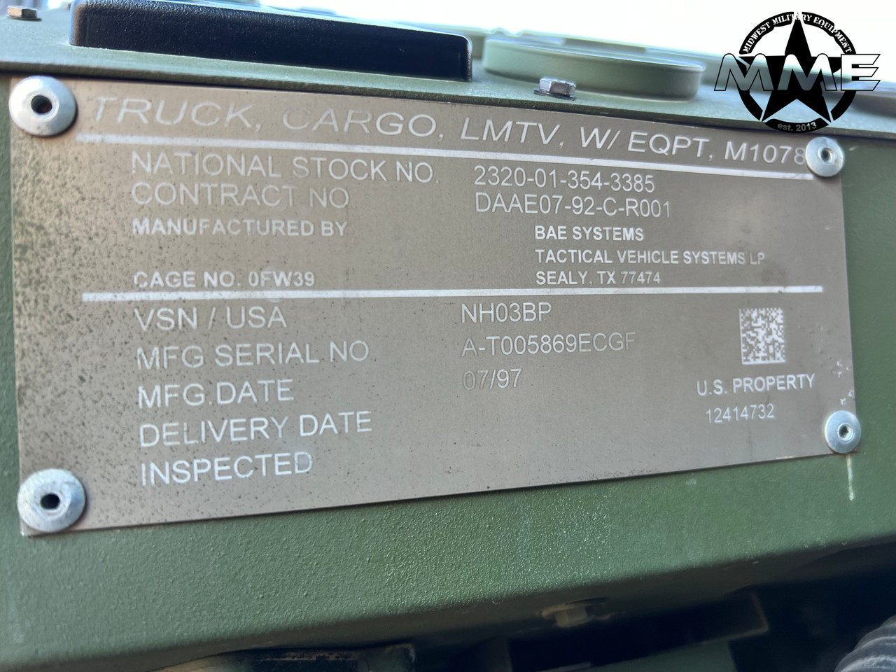1997 BAE Systems LMTV M1078 2 1/2 Ton Cargo Truck