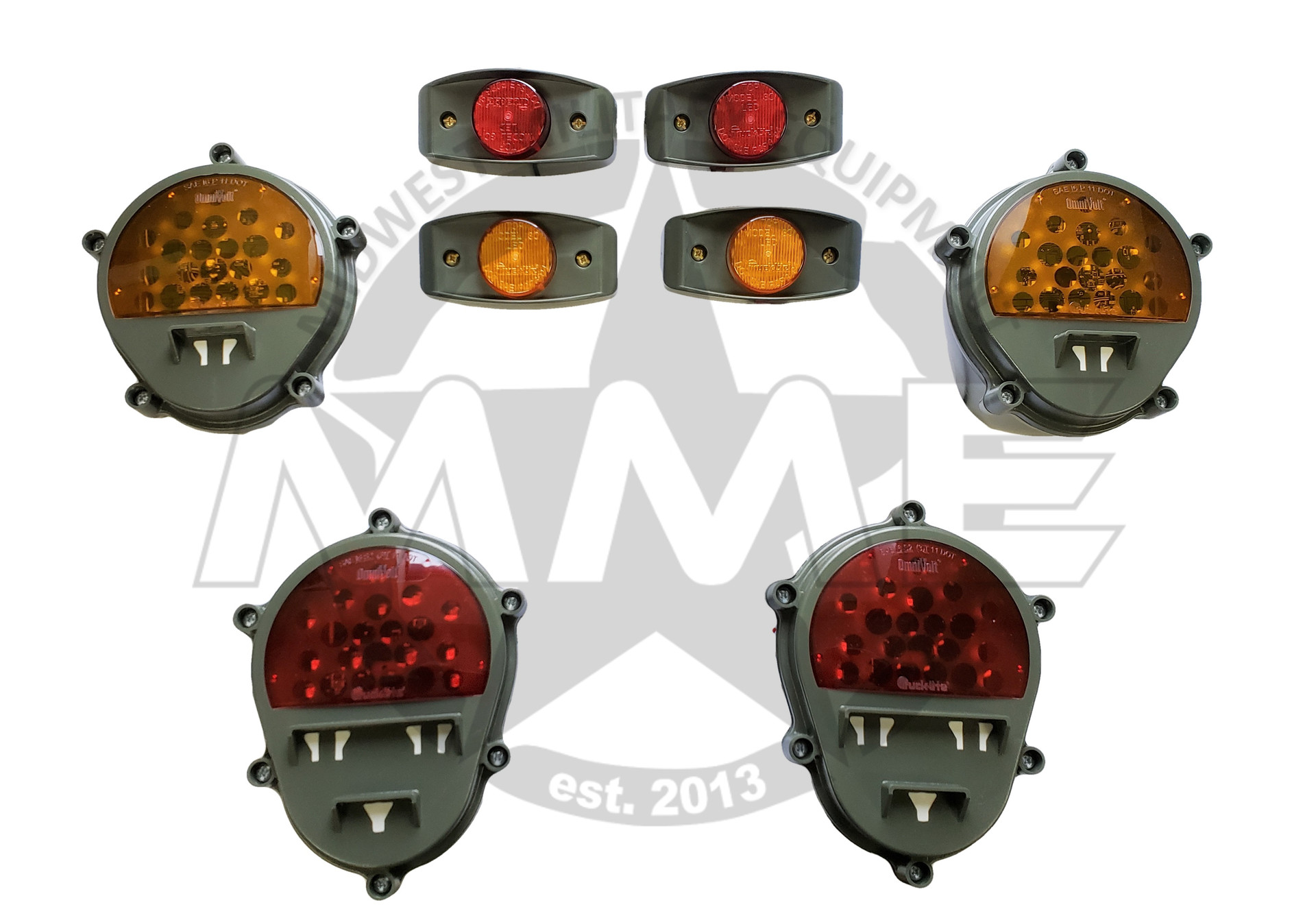 MILITARY GREEN Tail Light LED W/BUCKET