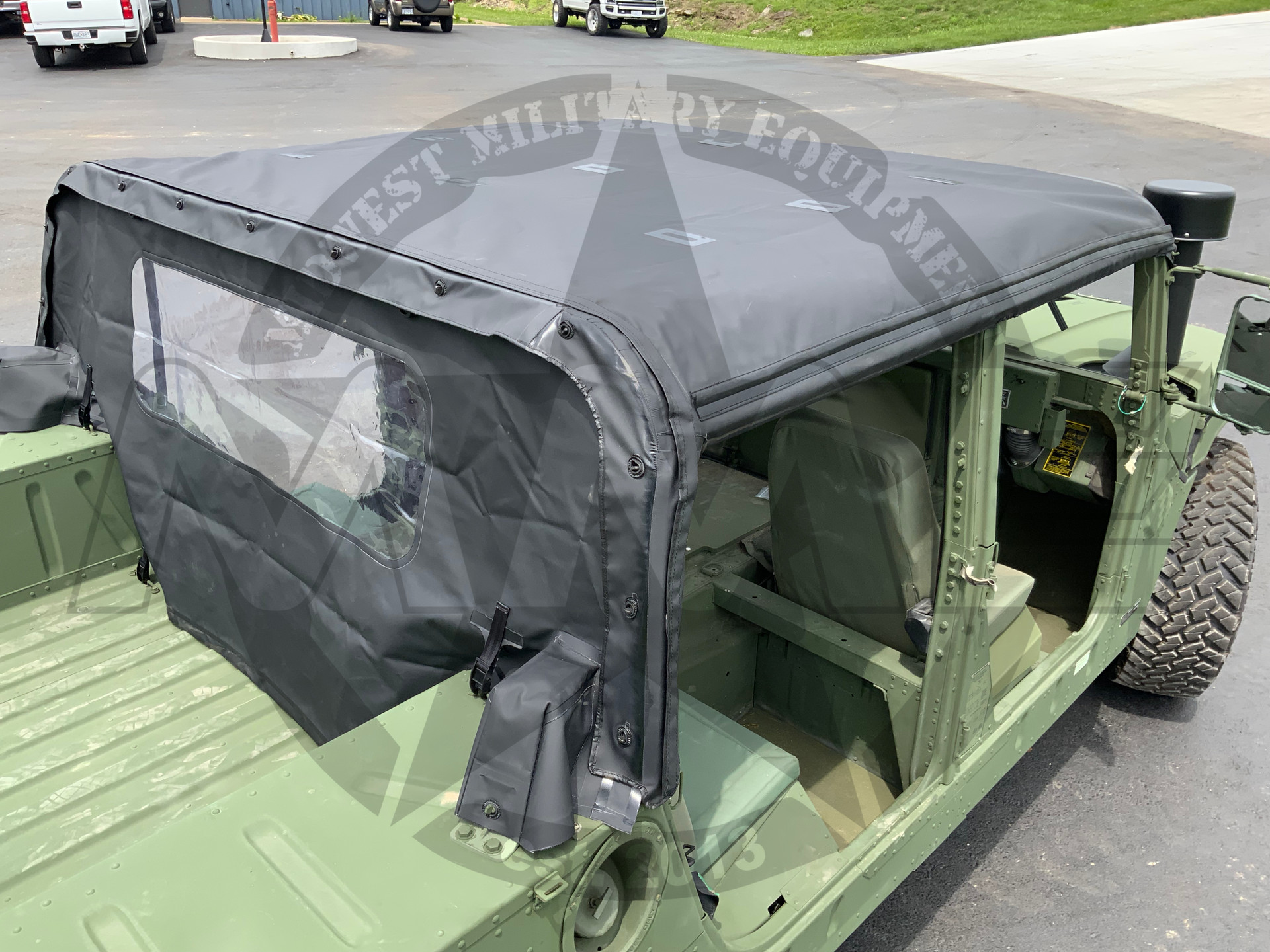 Replacement 4 Man Black Soft Top Kit & Rear Curtain For HMMWV /Humvee