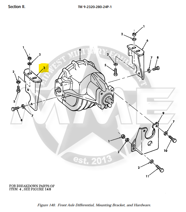Left Front Axle Mounting Bracket (10.3 GVW)