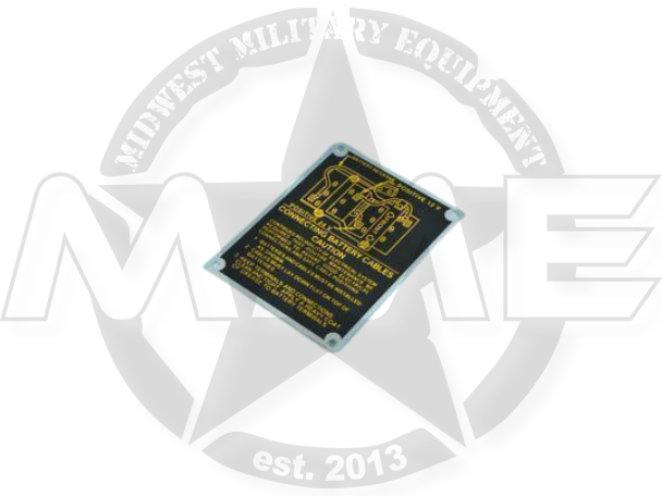 Humvee/HMMWV/H1 Parts - Cab & Body - Cab Interior - Plates and Decals ...