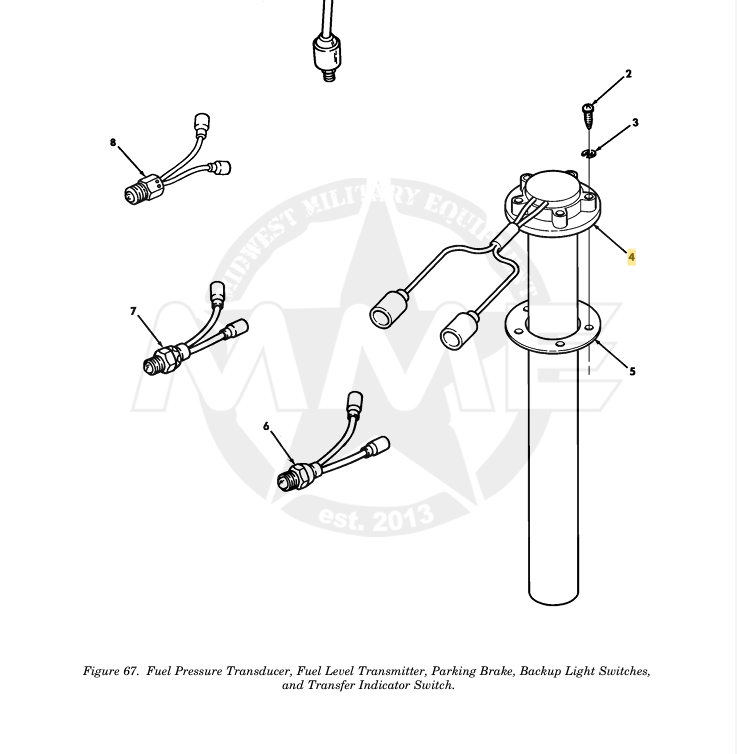Replacement Fuel Level Sending Unit for HMMWV/Humvee