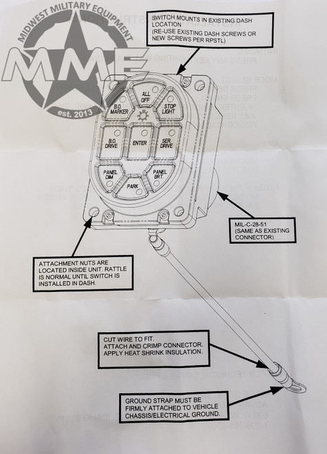 MILITARY TRUCK LED PUSH BUTTON MASTER LIGHT SWITCH - Midwest Military ...