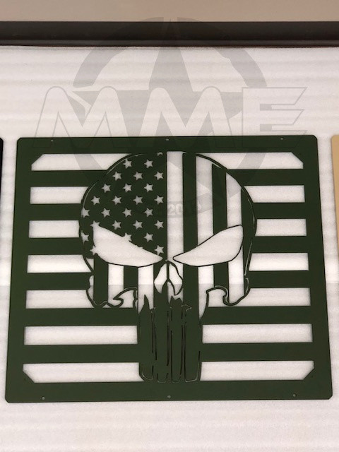 Custom American Flag Punisher Grille Insert For HMMWV / Humvee Hood