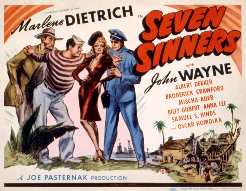 Seven Sinners Mischa Auer Broderick Crawford Marlene Dietrich Oscar ...