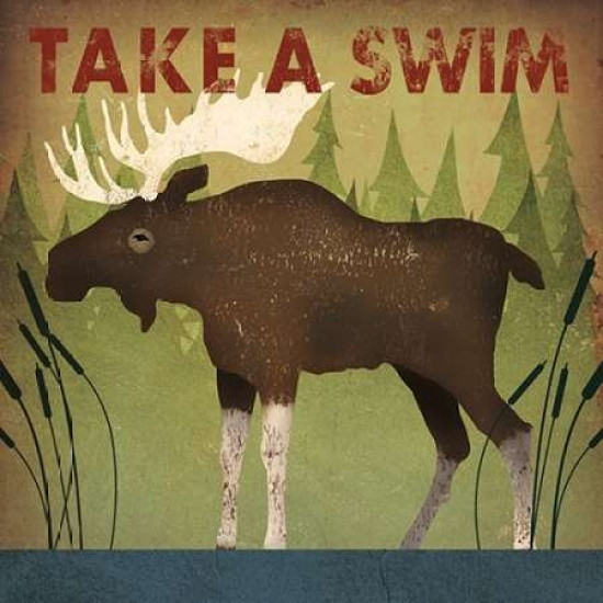 Take a Swim Moose Poster Print by Ryan Fowler - Item # VARPDX22893 ...