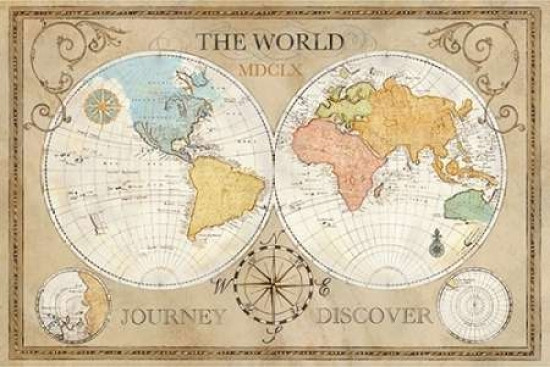 Old World Journey Map Poster Print by Cynthia Coulter - Item ...