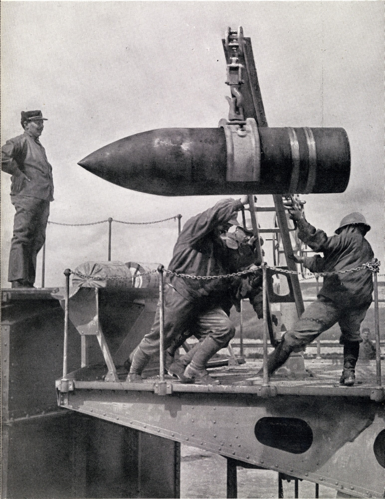 French Gunners Loading 400 Mm Shell Into Cannon In 1916. PosterPrint ...