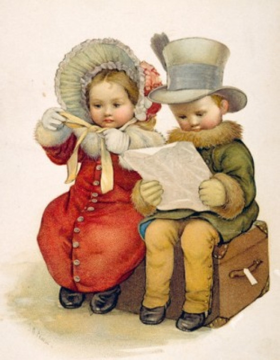 Children Reading Nostalgia Cards Poster Print - Item # VARSAL9801164 ...