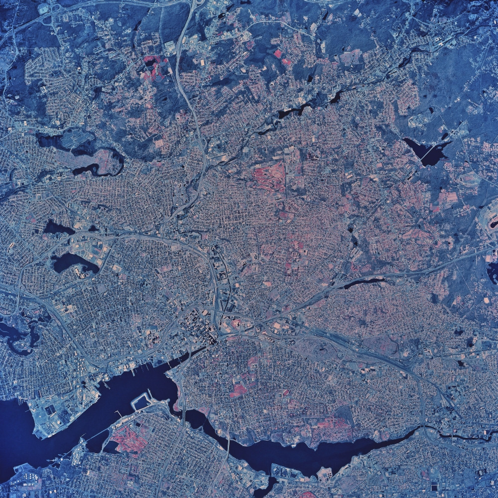 Satellite view of Providence, Rhode Island, 1985 Poster Print - Item ...