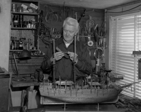 Senior man building model of ship Poster Print - Item # VARSAL25528195 ...