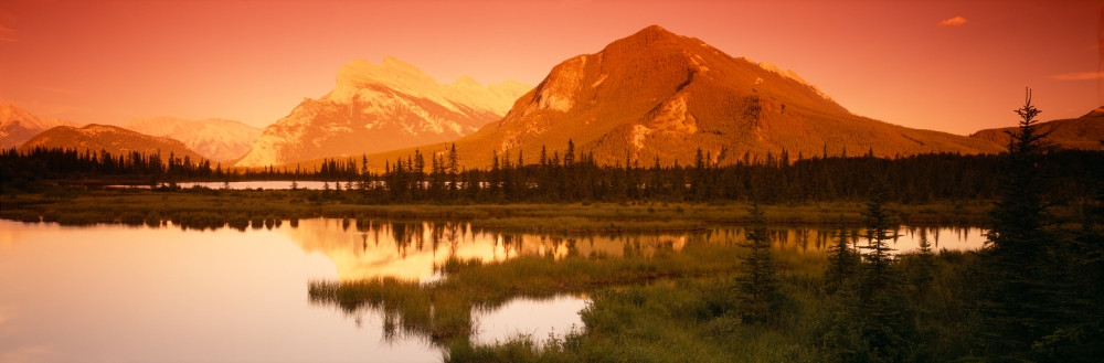 View of the Mt Rundle, Banff National Park, Alberta, Canada Poster ...