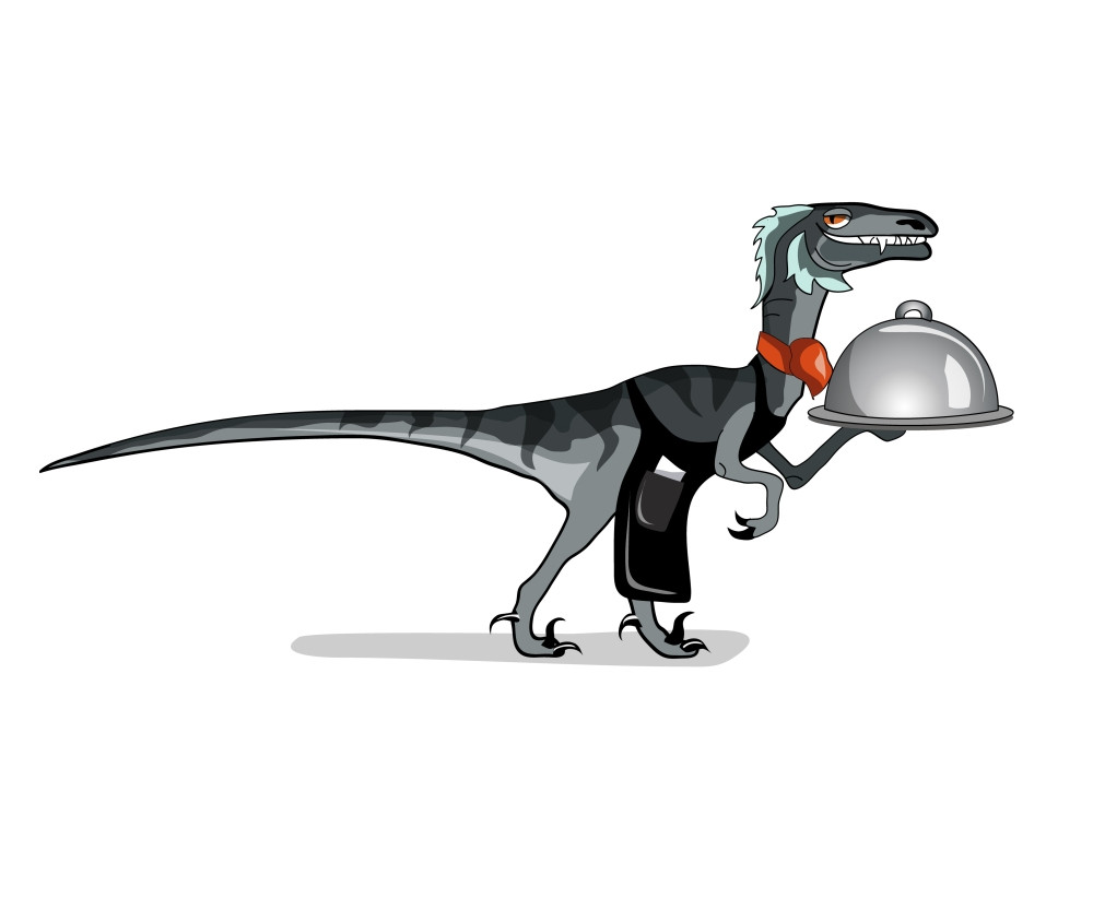 Illustration of a raptor food waiter Poster Print - Item ...