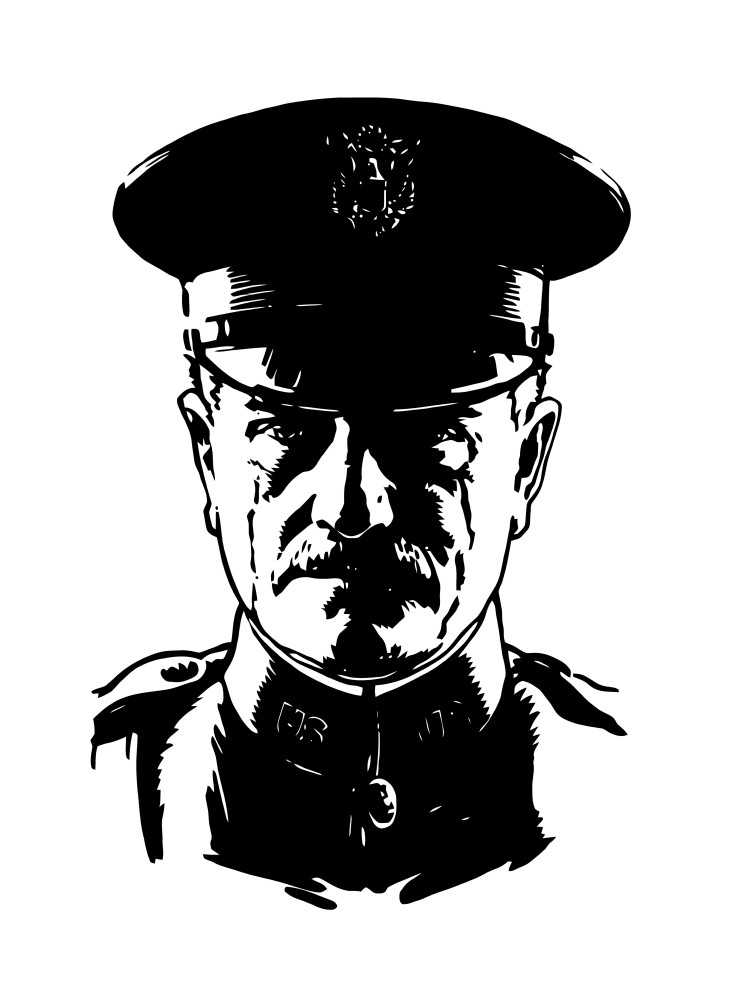 Vector illustration of General John J. Pershing Poster Print - Item ...