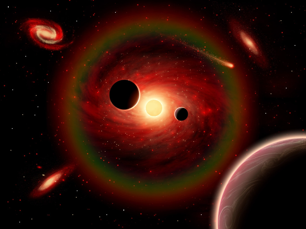 A wandering comet passing through an alien star system Poster Print ...