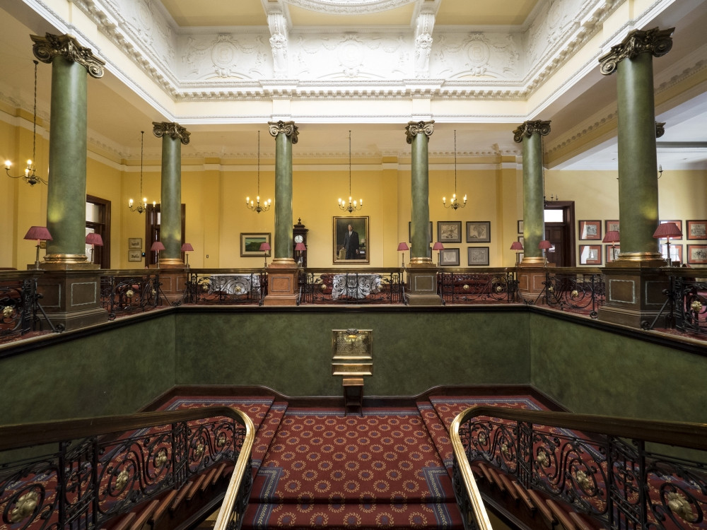 Interiors of the Rand Club, Loveday Street, Johannesburg, Gauteng ...