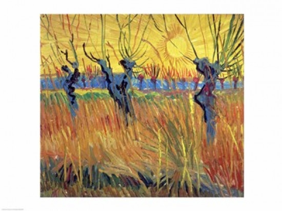 Pollarded Willows and Setting Sun, 1888 Poster Print by Vincent Van ...