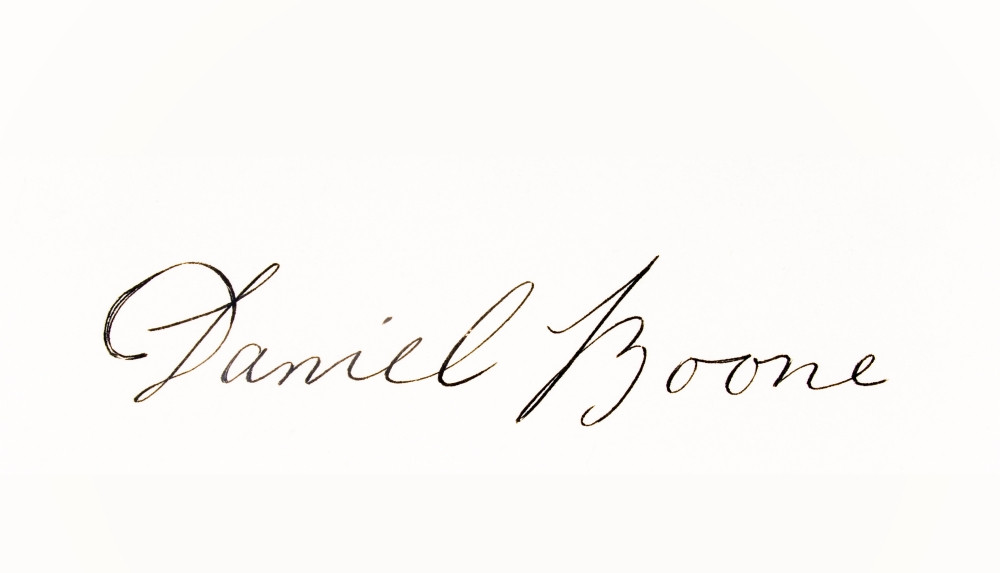 Signature Of Daniel Boone 1734-1820. American Frontiersman And ...