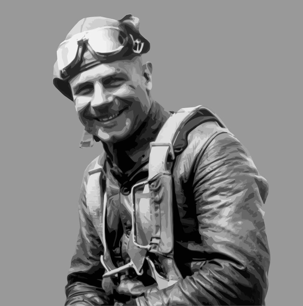 Digitally restored vector portrait of General James Harold Doolittle ...