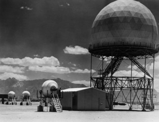 U.S. Army's Nike-Hercules system showing radar housed in large radome ...