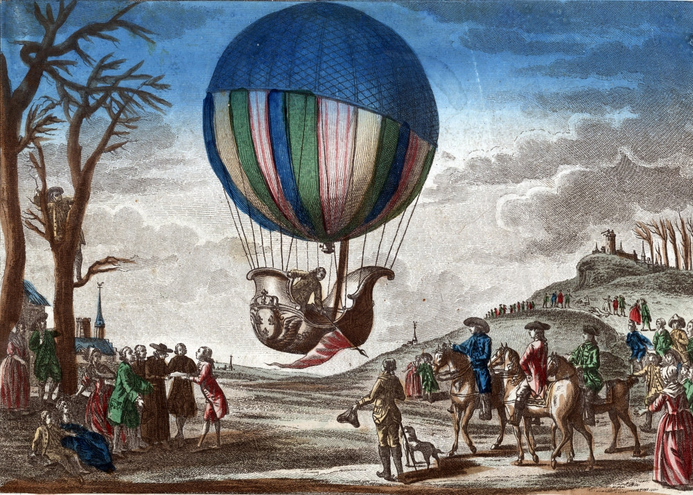 First Manned Hydrogen Balloon Flight, 1783 Poster Print by Science ...